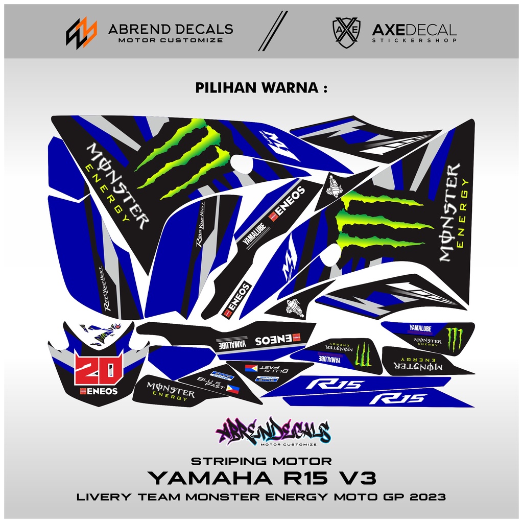 Striping R15 V3 Livery Team ME MotoGP 2023 racing / yamaha R15 V3 ...