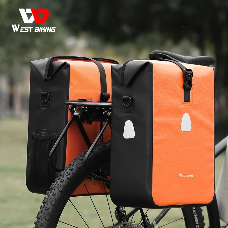 WEST BIKING Waterproof Bicycle Rack Bag Cycling Trunk Large Capacity ...