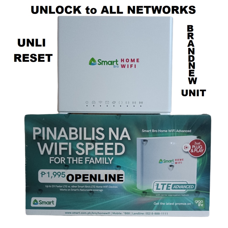OPENLINE Smart Bro Prepaid Home WiFi LTE-Advanced CAT 6 (Evoluzn ID5L) | Shopee Philippines