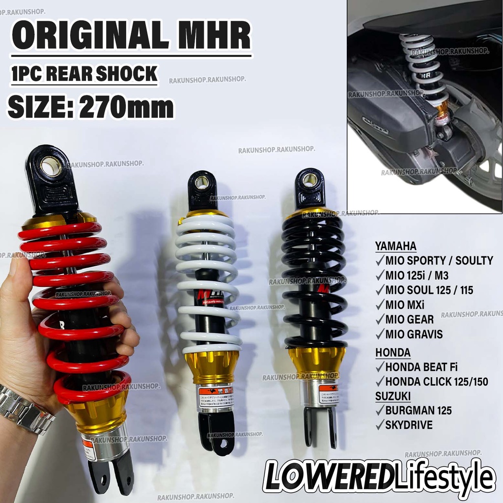 Rear Shock Absorber 270mm Lowered Style 1 PC Mio Click Beat Burgman ...