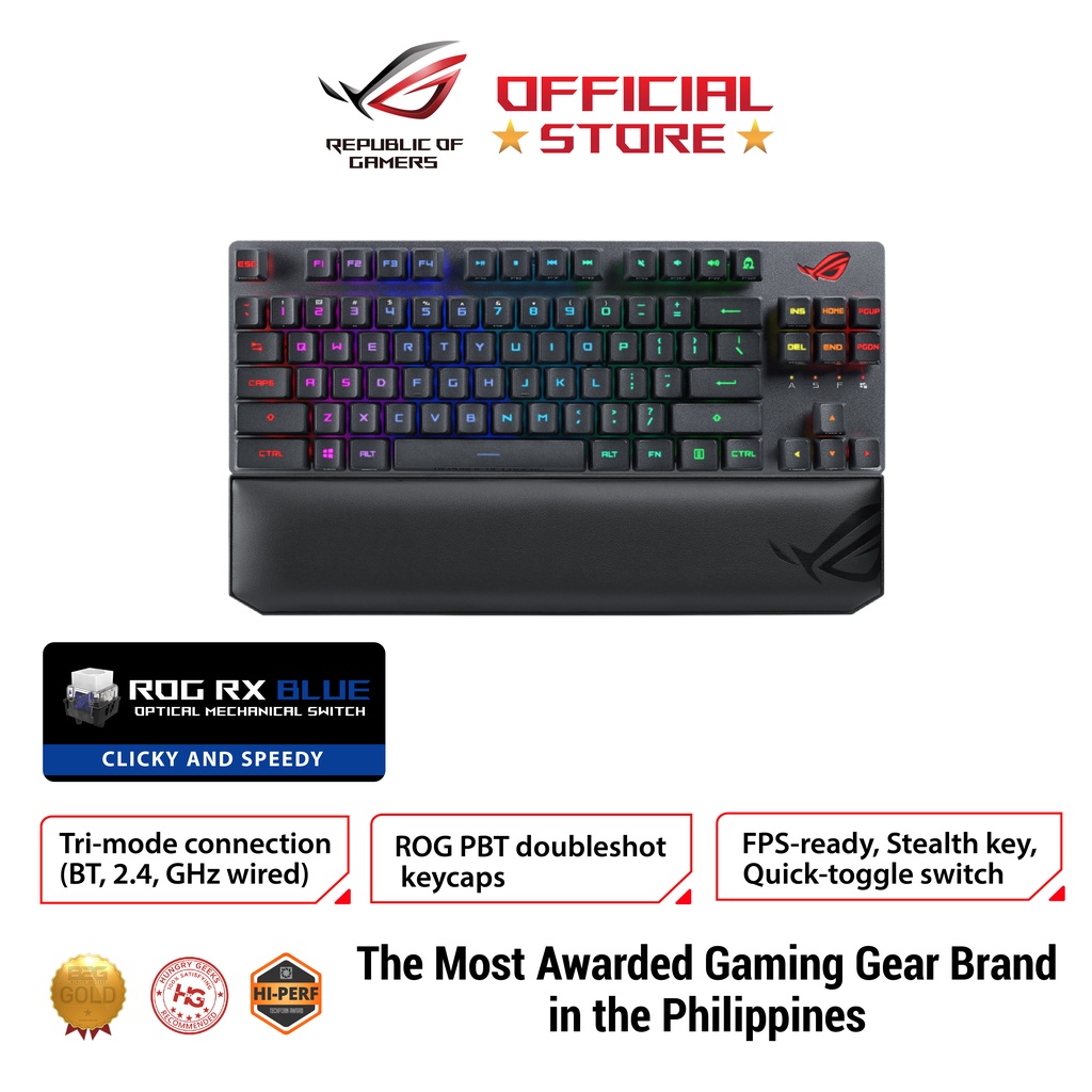 Asus ROG Strix Scope RX TKL Wireless Deluxe RX Blue Mechanical Gaming Keyboard | Shopee Philippines