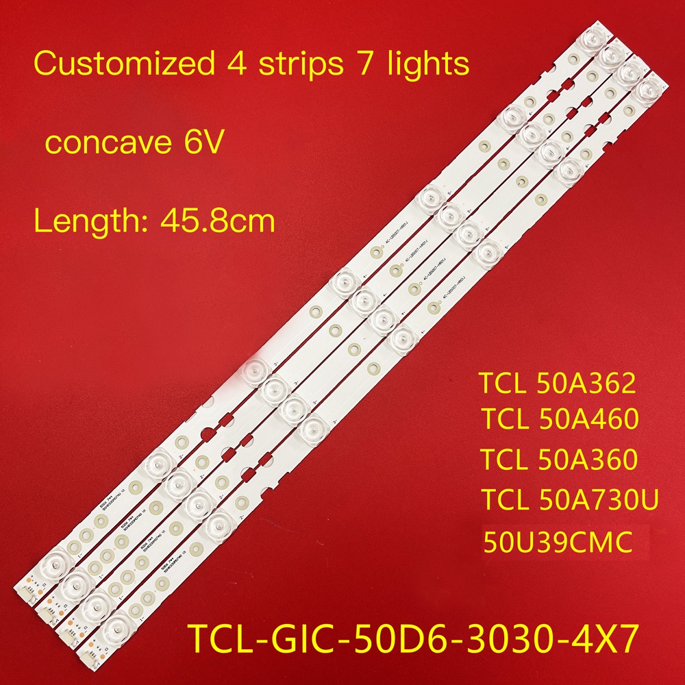 4pcs tv backlight for TCL 50V2 light bar 50D6 light bar TCL-GLC-50D6-3030-4X7-LX screen ...