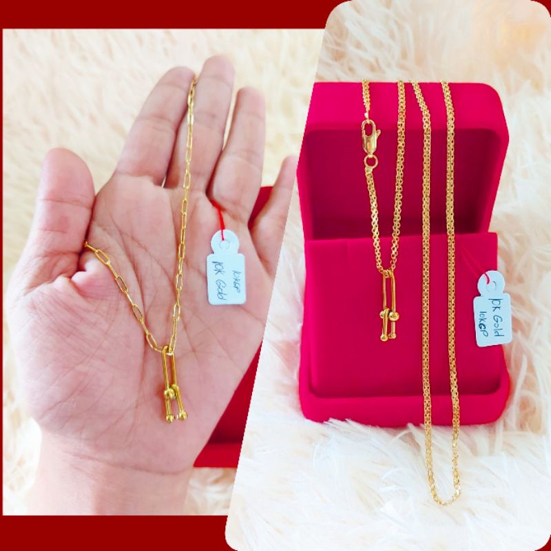 10k PURE gold Necklace for women (Best mark chain and paper Clip chain ...