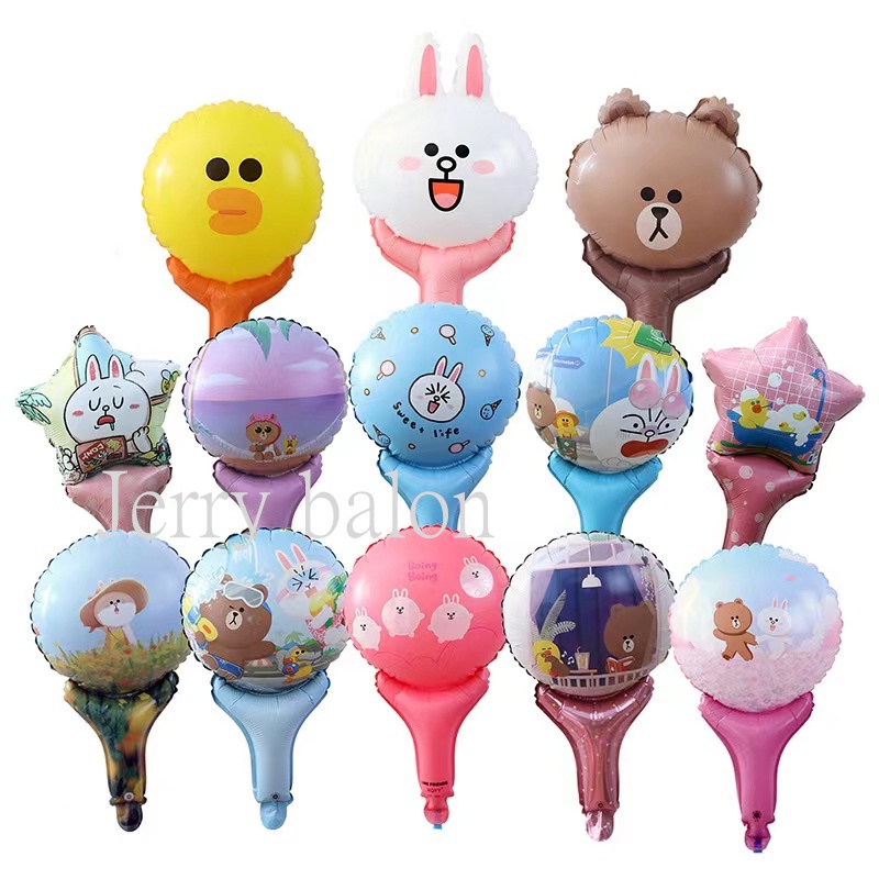 Character stick foil balloons/stick characters/cartoon character birthday decorations | Shopee ...