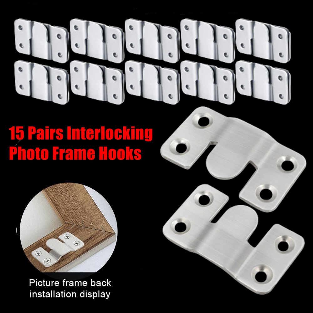 [READY STOCK] 15 Pairs Frame Hanger Picture Hooks for Hanging Backing ...