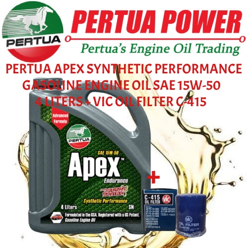 Pertua Apex Endurance Gasoline Engine Oil SAE 15W-50 Synthetic 4 LITERS ...