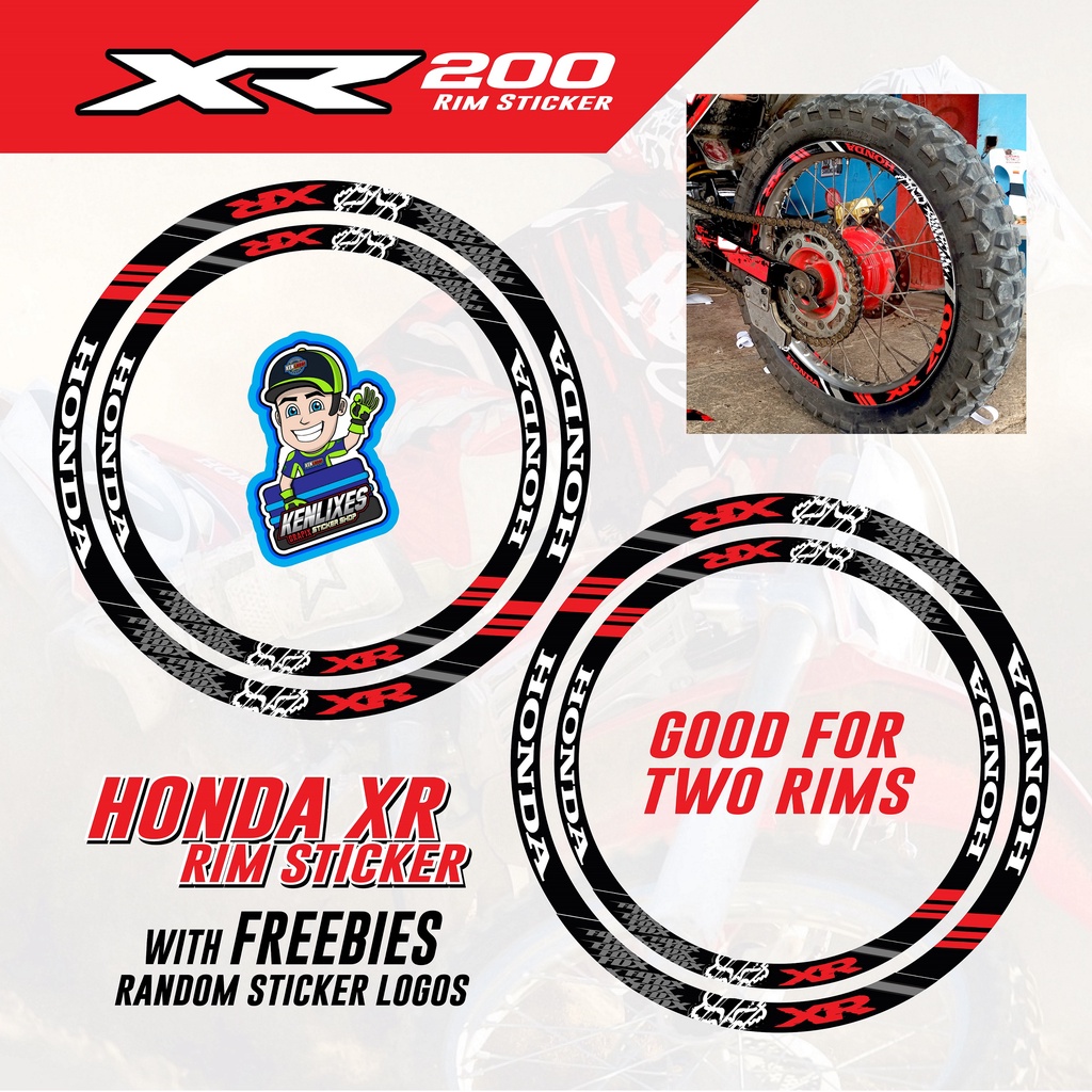 Honda XR 200 Rim Sticker Decals Mags (Front & Back) KENLIXES | Shopee ...