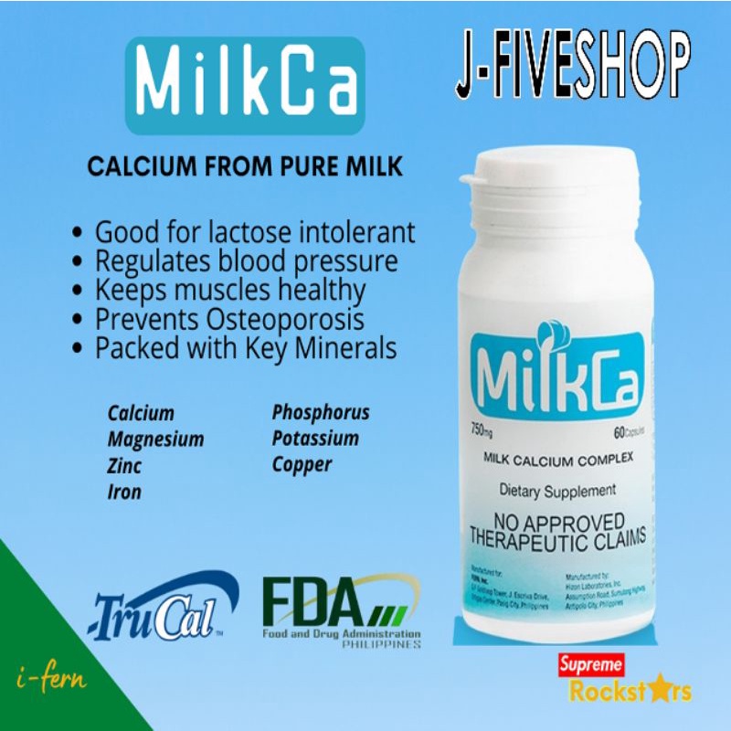 I-FERN MilkCa - Milk Calcium ComplexDietary Supplement 60 Capsules ...