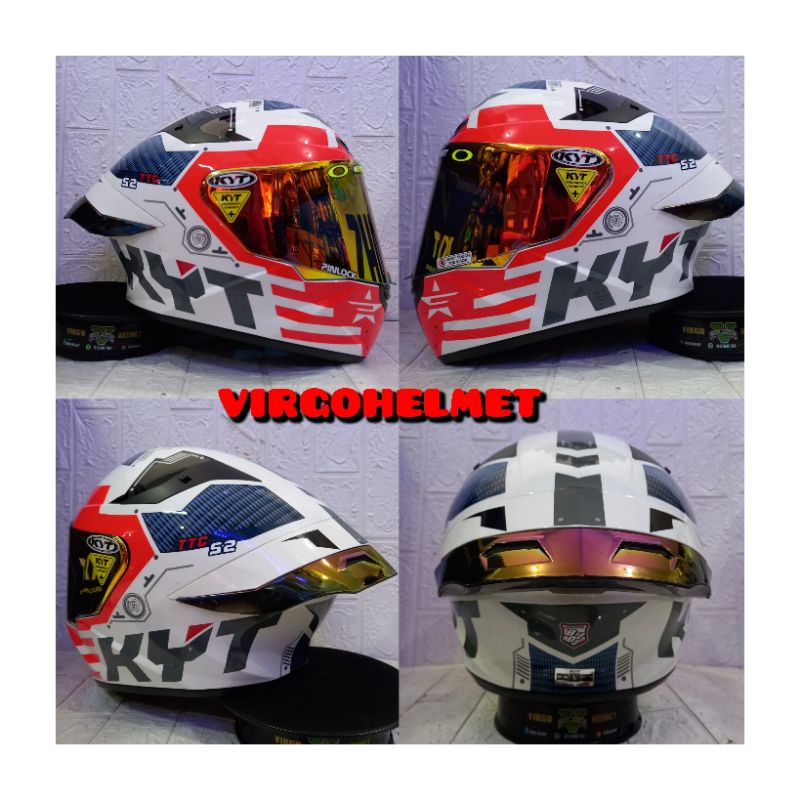 KYT TT COURSE HELMET NEWMOTIF FUSELAGE RED ORIGINAL SNI DOT | Shopee ...