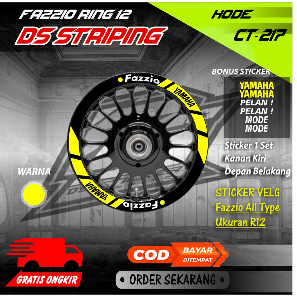Ct-217 Fazzio Ring 12 motorbike rim stickers, Good Rim Cutting Stickers ...