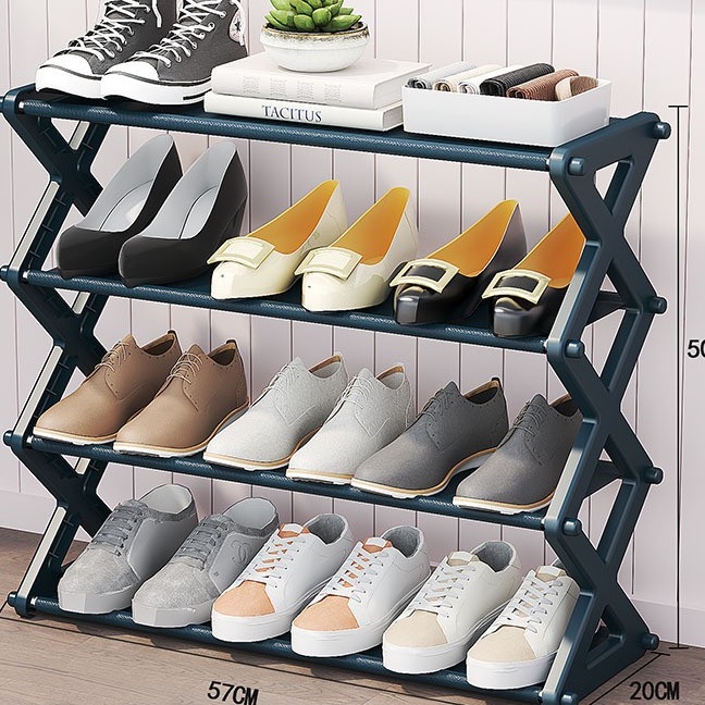 YQ Creative X-shaped shoe rack, simple shoe rack, simple shoe rack ...