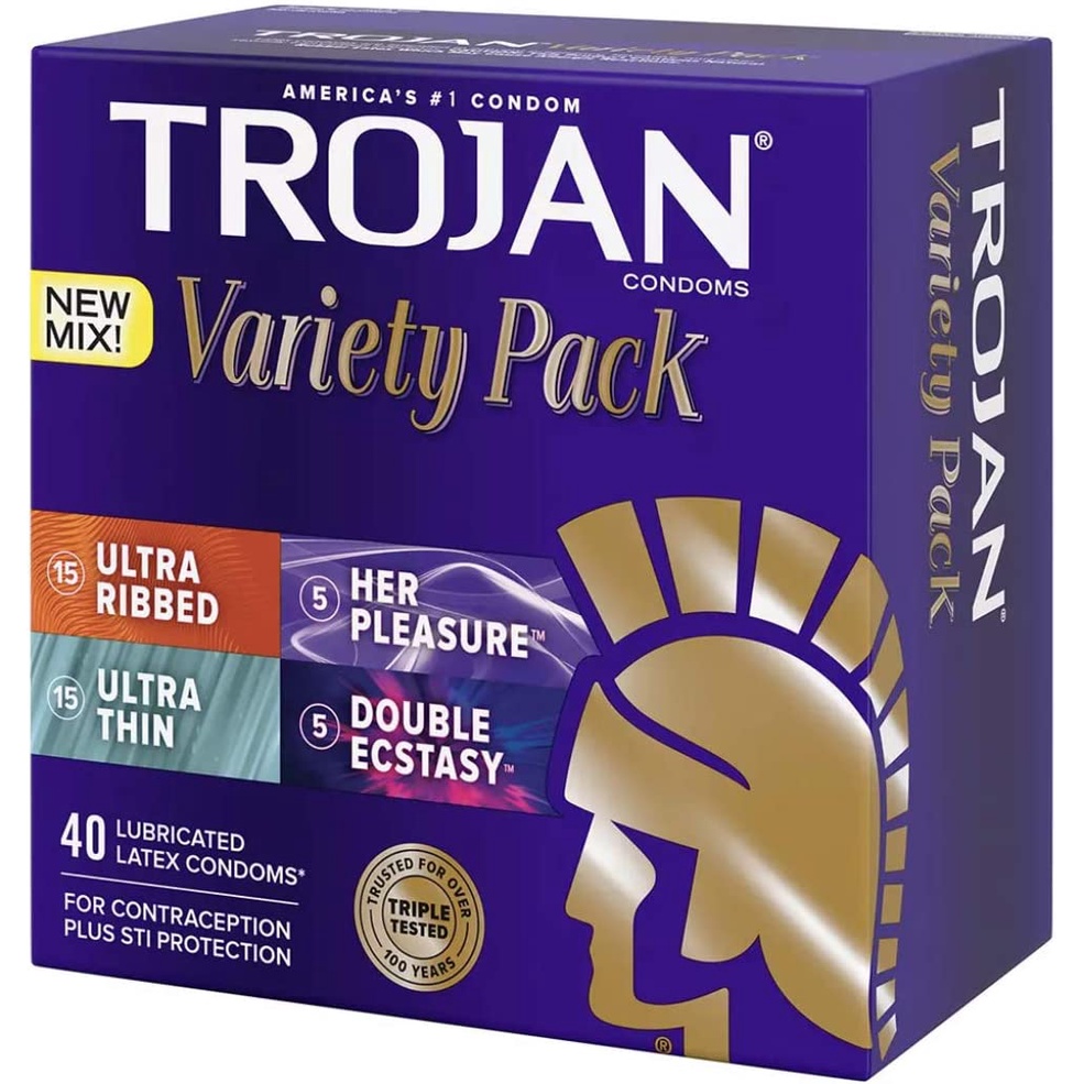Trojan Condoms Trial Pack 8 pcs (Assorted - Ultra Ribbed, Ultra Thin ...