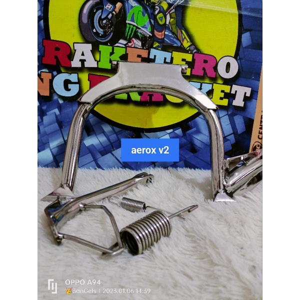 YAMAHA AEROX V2 STAINLESS SIDE&CENTER STAND W.SPRING | Shopee Philippines