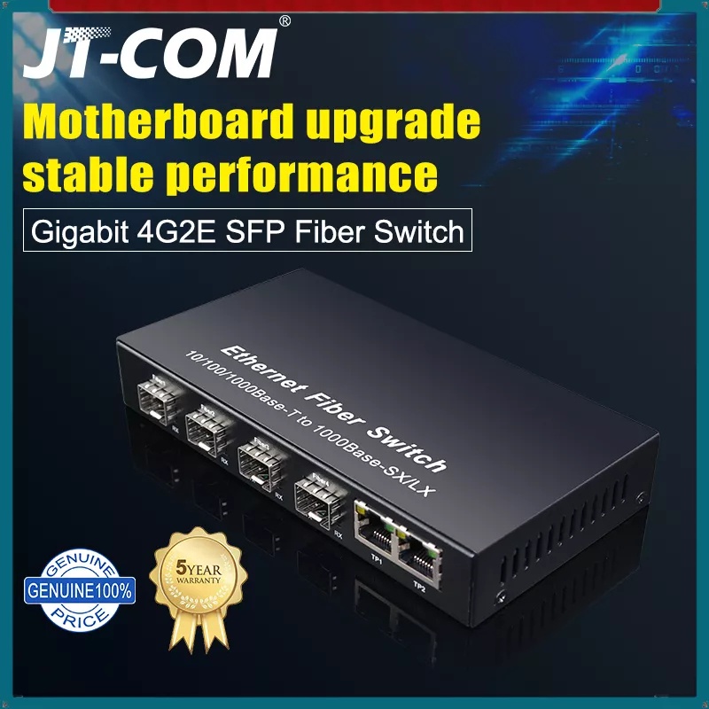 JT-COM Gigabit SFP Fiber Switch 1000Mbps Optical Media Converter 4 ...