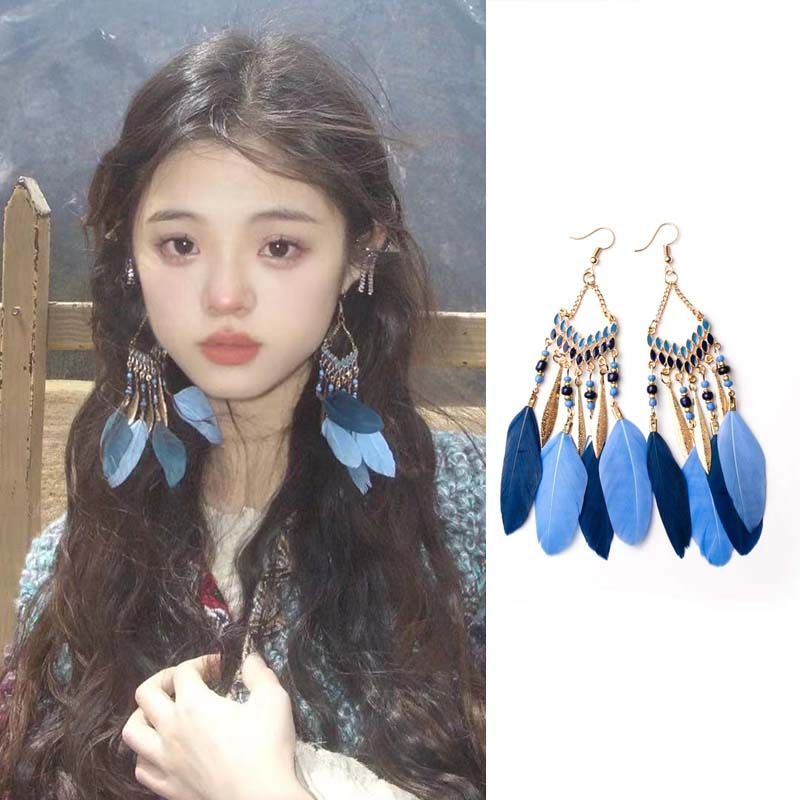 Fairy Feather Earrings Ethnic Style Photo Accessories No Pierced Ear ...