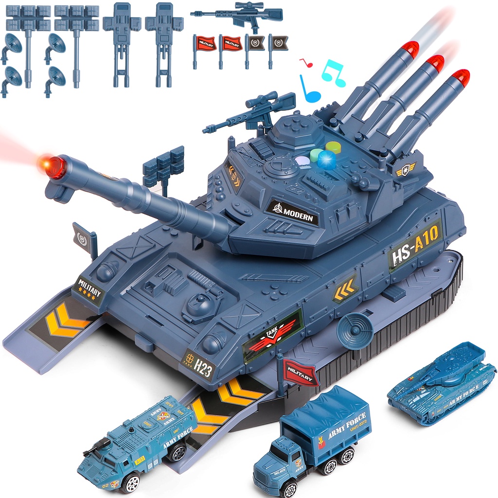 Tank Toy Sets, Military Tank Vehicle Playsets with Realistic Light and ...