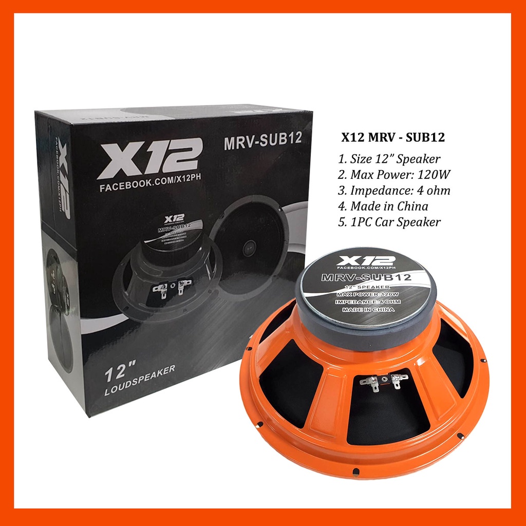 1PC Original X12 MRV-SUB12 Size 12" Car Speaker Subwoofer | Shopee Philippines