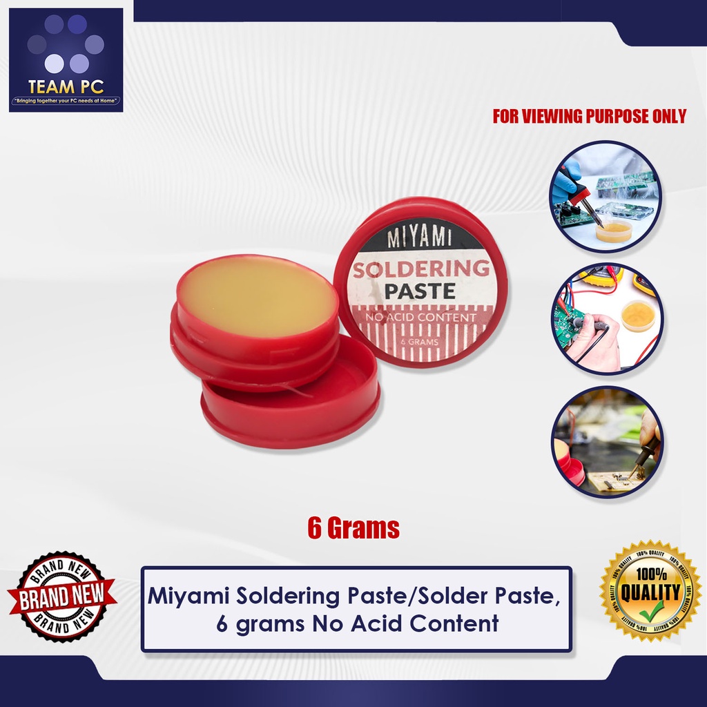 Miyami Soldering Paste/Solder Paste, 6 grams No Acid Content | Shopee ...
