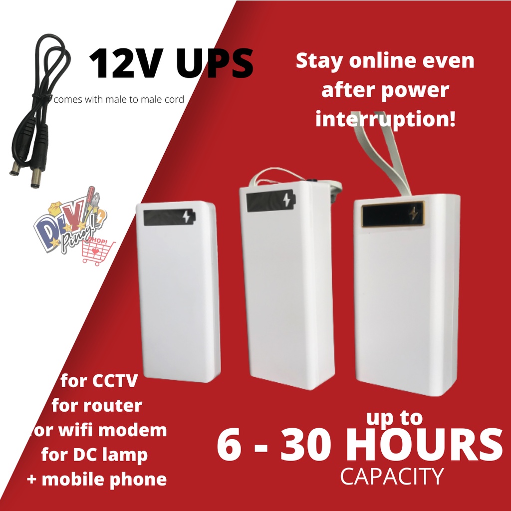 12V UPS 12000MAH-52500MAH POWERBANK FOR WIFI ROUTERS | Shopee Philippines