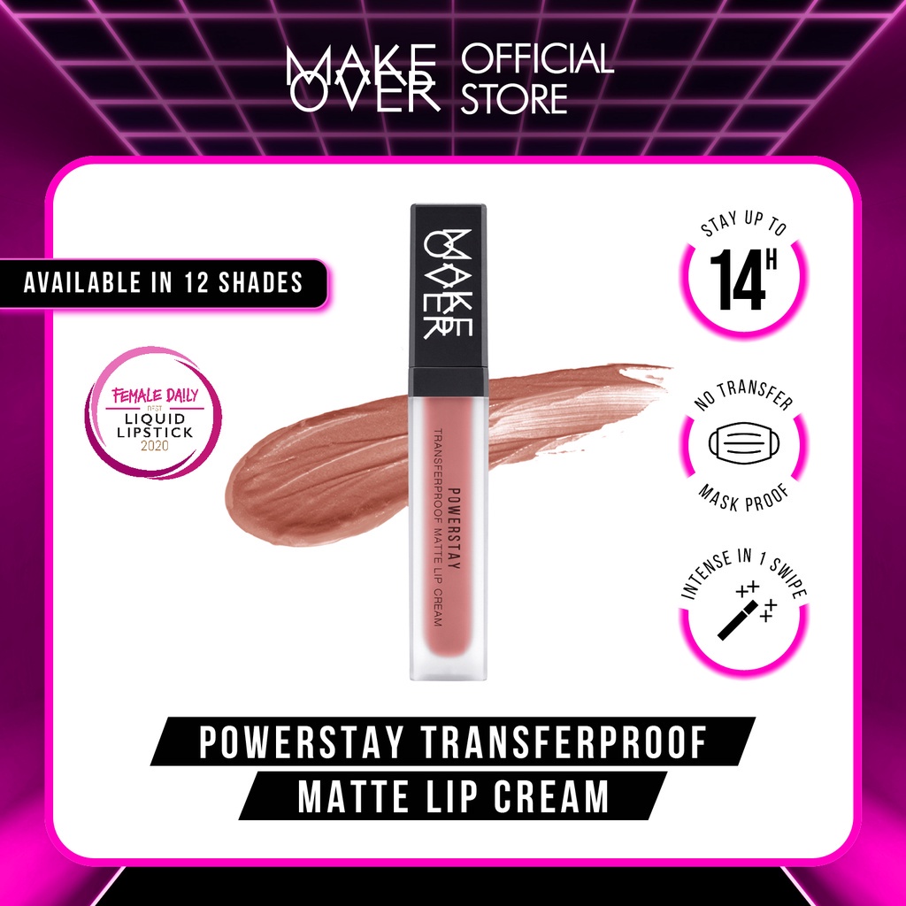 Make OVER Powerstay Transferproof Matte Lip Cream B06 Powerful 7g ...