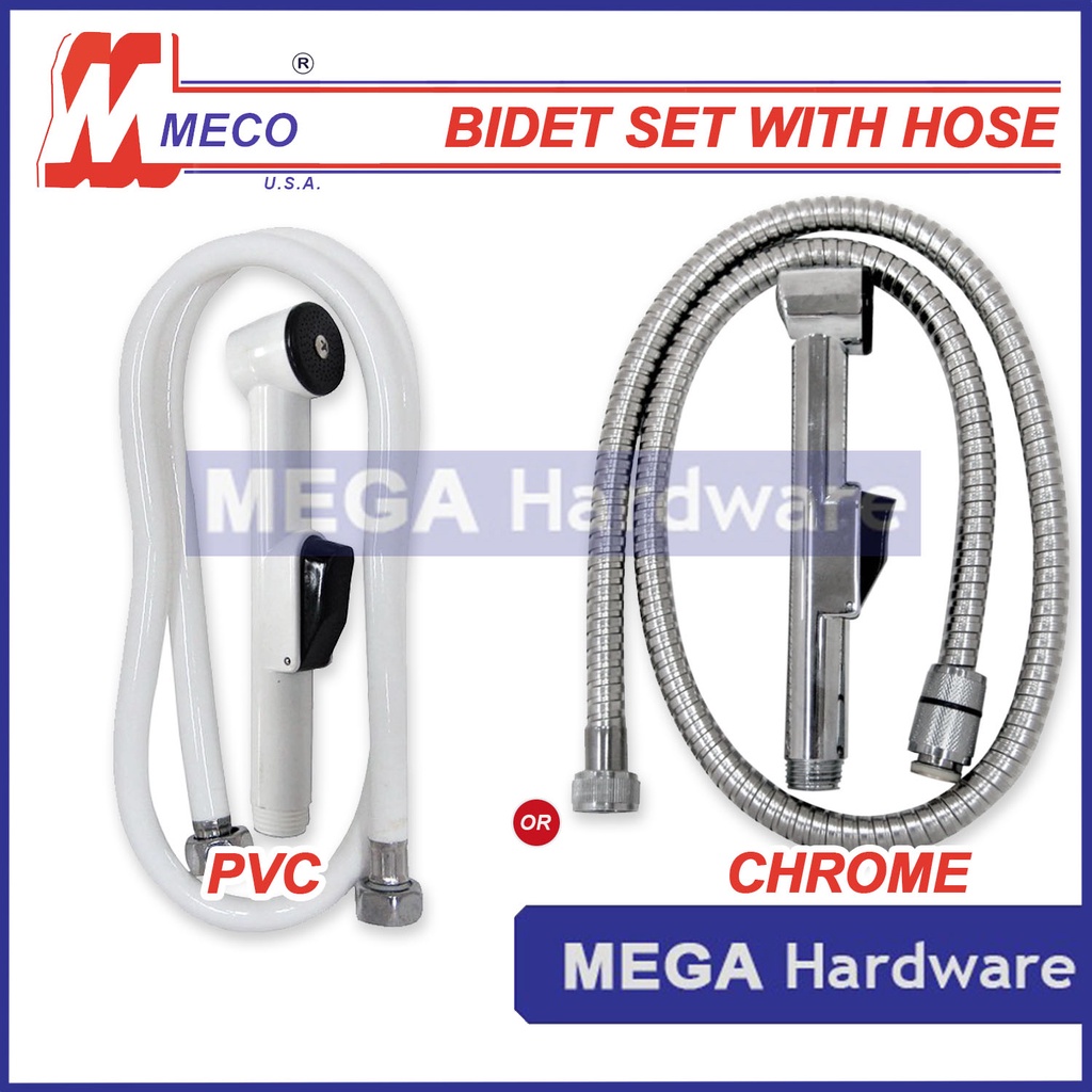 MECO High Quality PVC and Chrome Bidet Set (Hose, Head & Holder ...