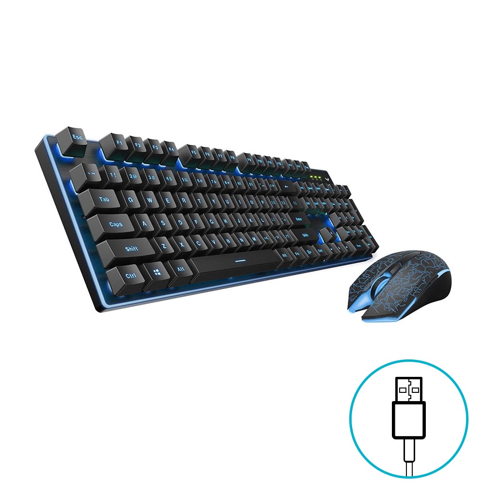 Rapoo V100s Black Gaming Combo Backlit Gaming Keyboard And Optical Gaming Mouse Shopee Philippines
