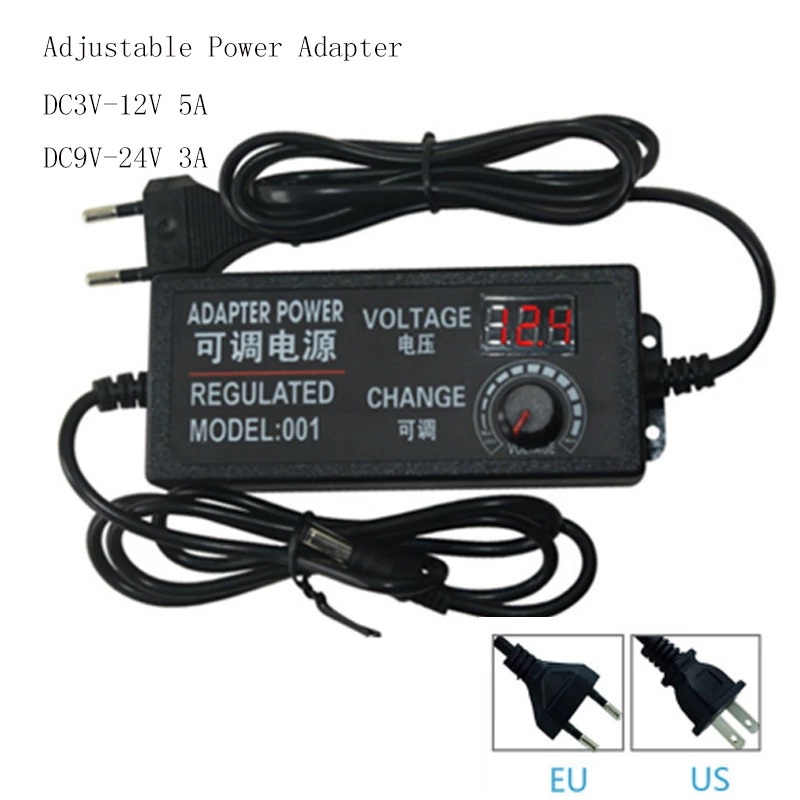 Adjustable AC To DC Power Supply 3V 5V 6V 9V 12V 15V 18V 24V 2A 3A 5A Power Supply Adapter ...