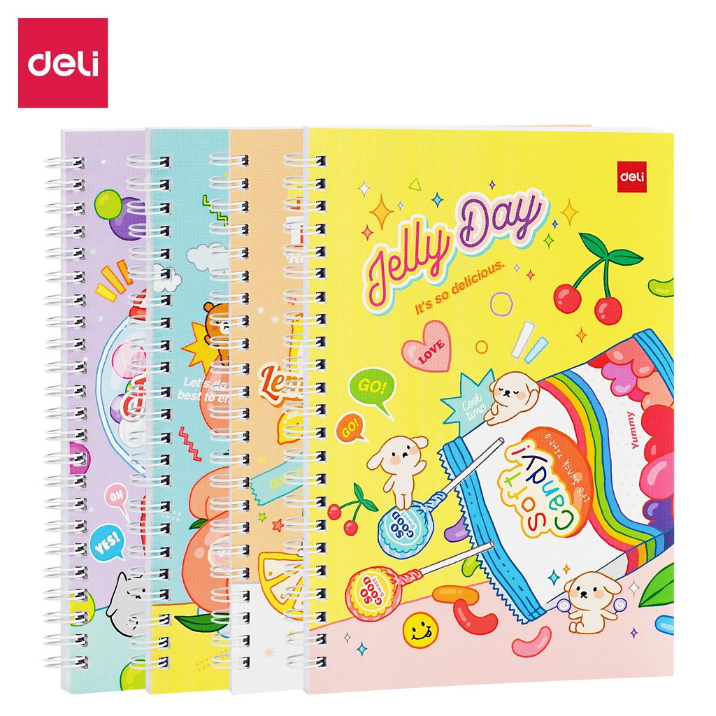 Deli A5 Spiral Notebooks 60Sheets Student Writing Book School Supplies ...
