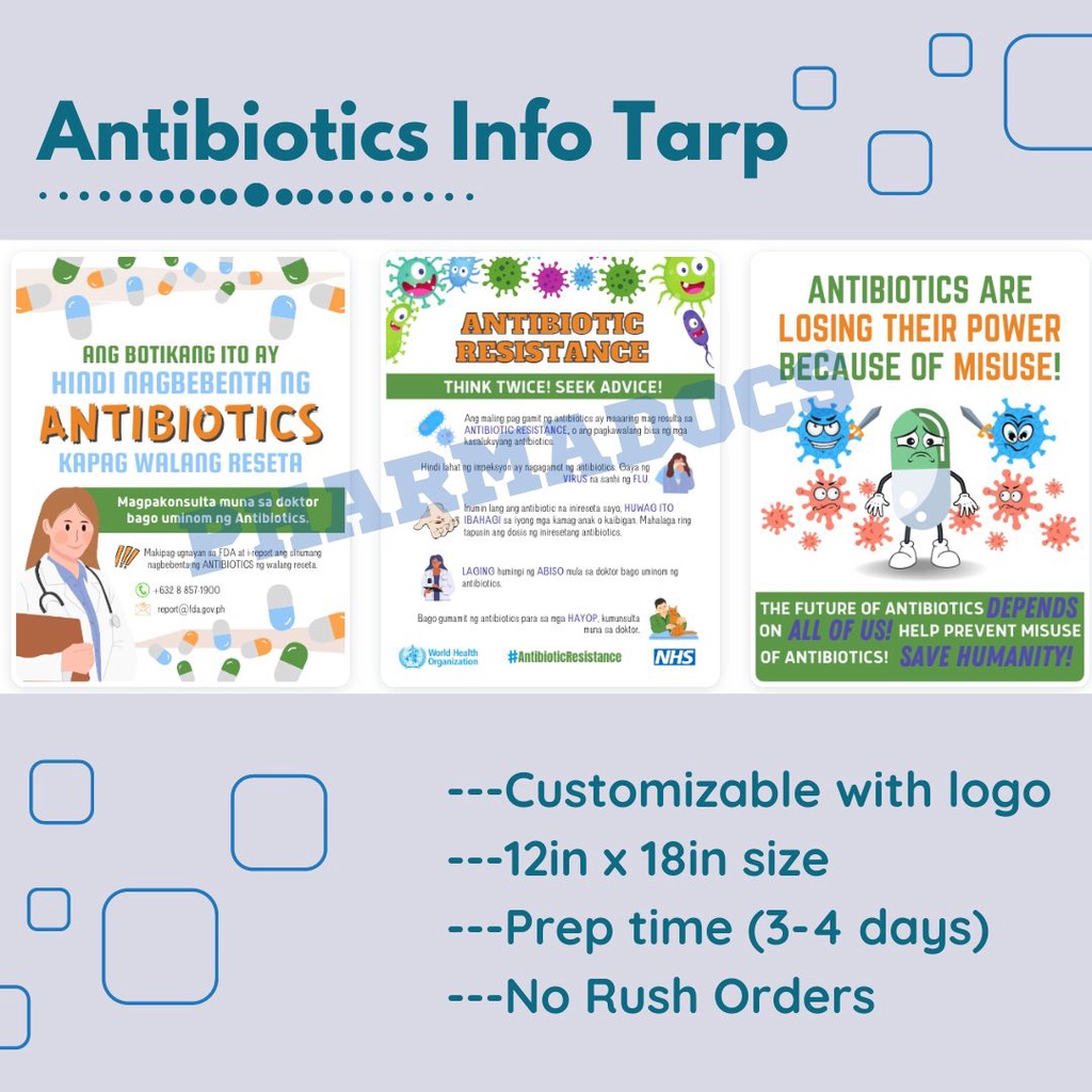 Antibiotics Awareness Info Tarp for PHARMACIES - 3pcs Bundle | Shopee ...