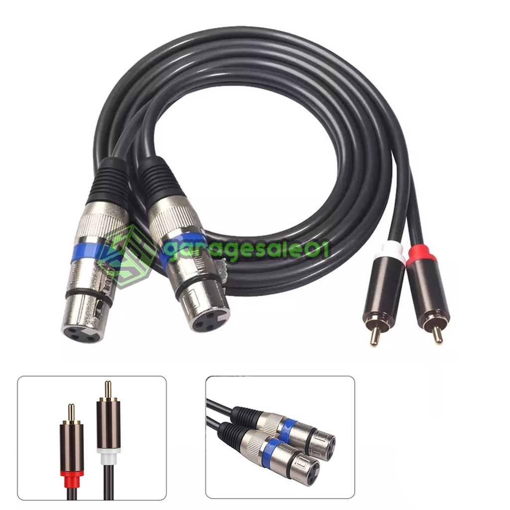 Copper Dual XLR Female to Dual RCA Male Audio Signal Patch Cable for ...