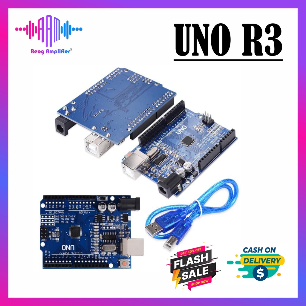 Uno R3 Atmega328p Atmega 16u2 Compatible Board Usb Cable Shopee