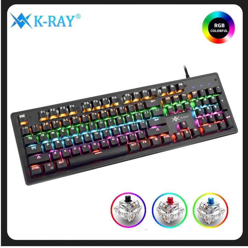 K-RAY MK928 RGB Game Keyboard Gaming Keyboard Gamer Kit Backlit USB ...