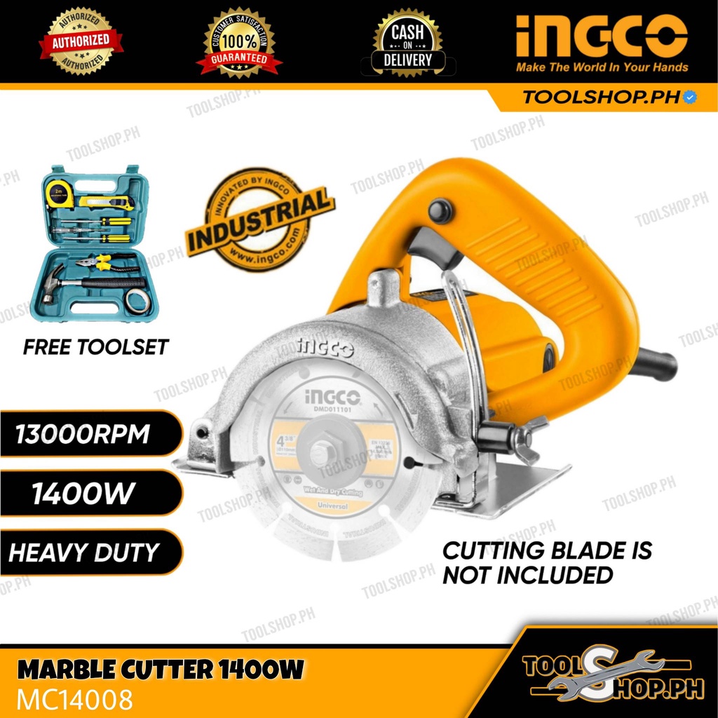 INGCO Marble Cutter 1400W MC14008 With FREE TOOLSET | Shopee Philippines