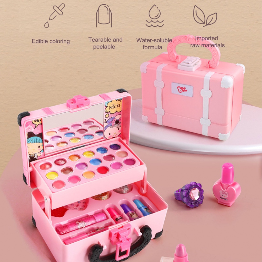32PCS Kids Makeup Toys, Girls Real Makeup Kit, Washable Non-toxic ...