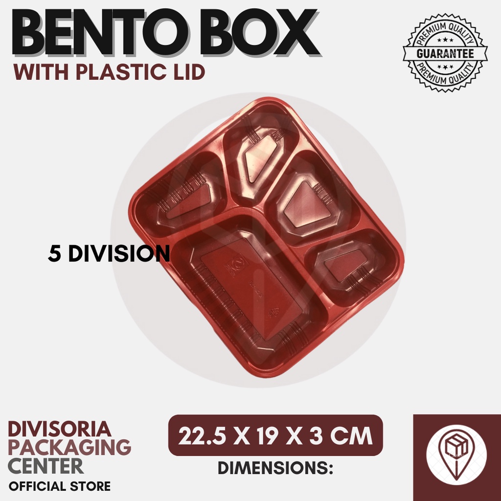 (100pcs) Bento Box Tray with Plastic Lid [ 1 / 2 / 3 / 4 / 5 Division ...