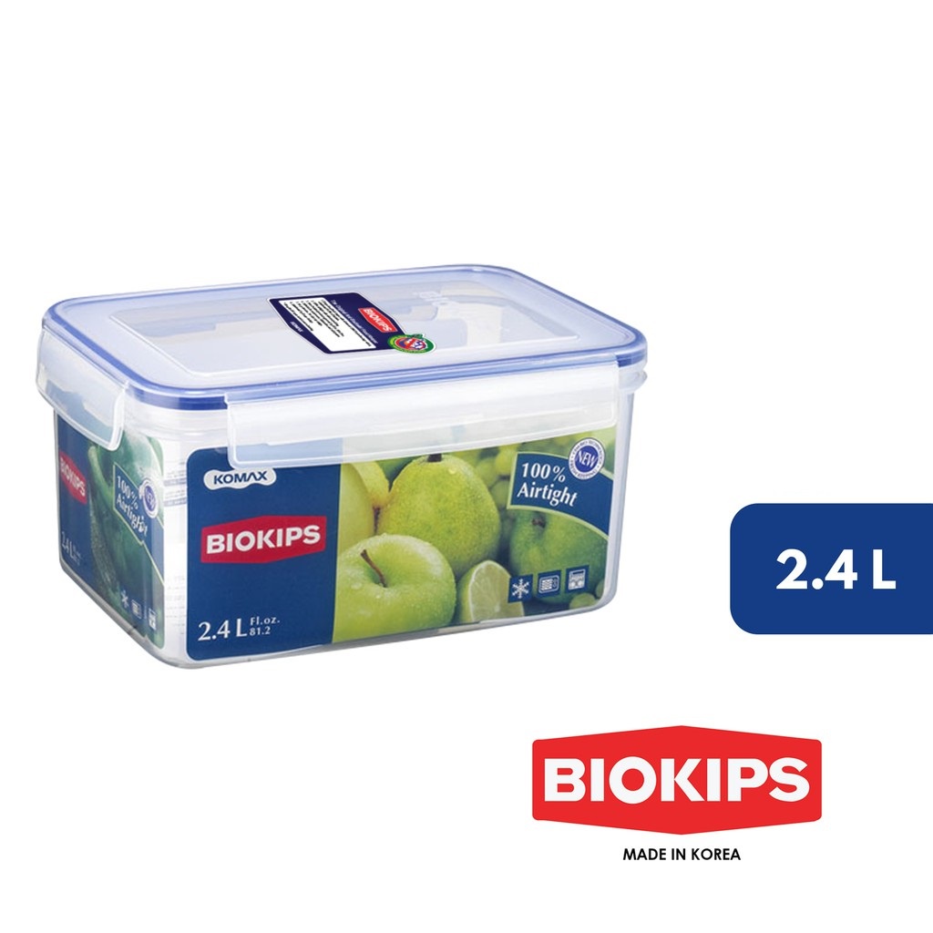 Biokips Rectangular Food Storage Container 2.4L | BPA Free | 100% ...