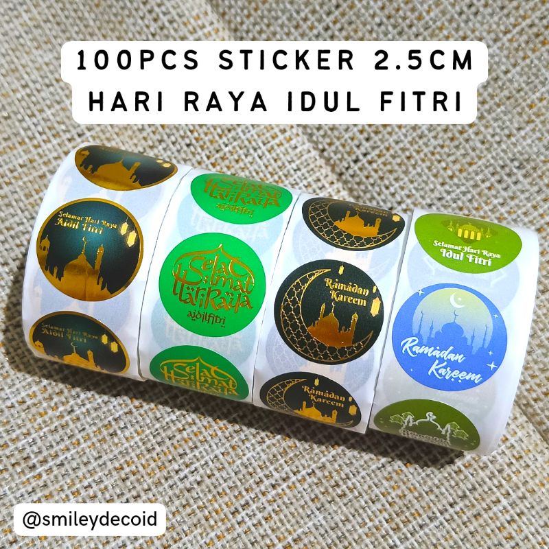 [100PCS] Eid Sticker 2024 Diameter 2.5cm For Hampers Greeting Lebaran ...