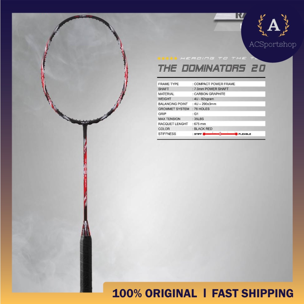 Felet The Dominators 20 Badminton Racquet 4u 82gram 35lbs by Fleet ...