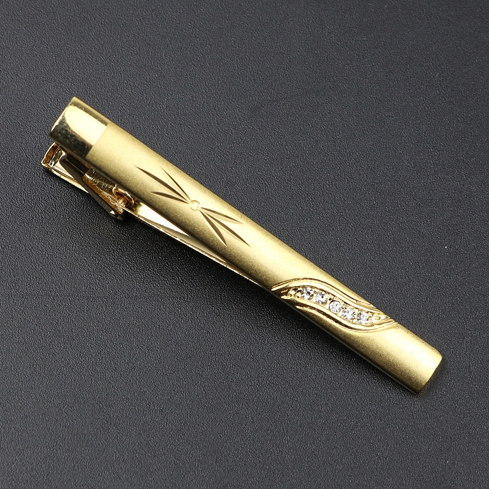 Necktie Clips Mens Metal Necktie Bar Classical Crystal Shirts Tie Pin