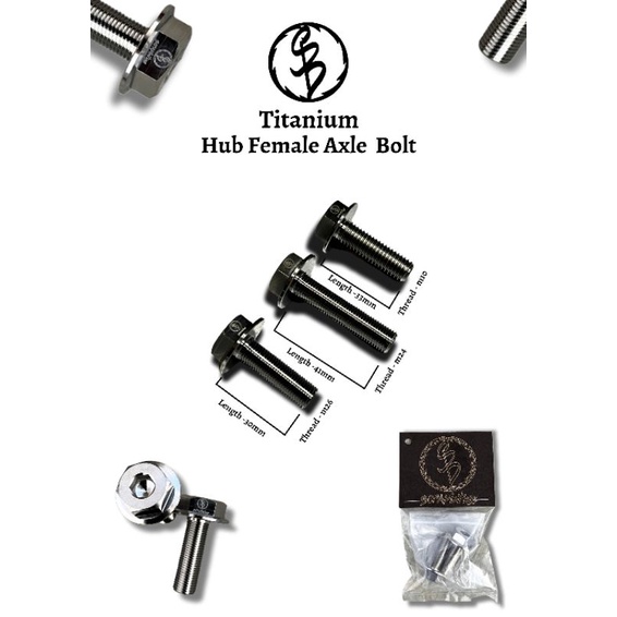 Bike Hub Female Axle Bolts | Scrapbikes Titanium Hub Female Axle Bolt ...