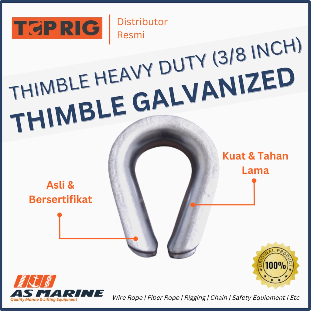 Toprig Thimble / Causan / Galvanized Heavy Duty Wire T-Shirt (3/8 Inch ...