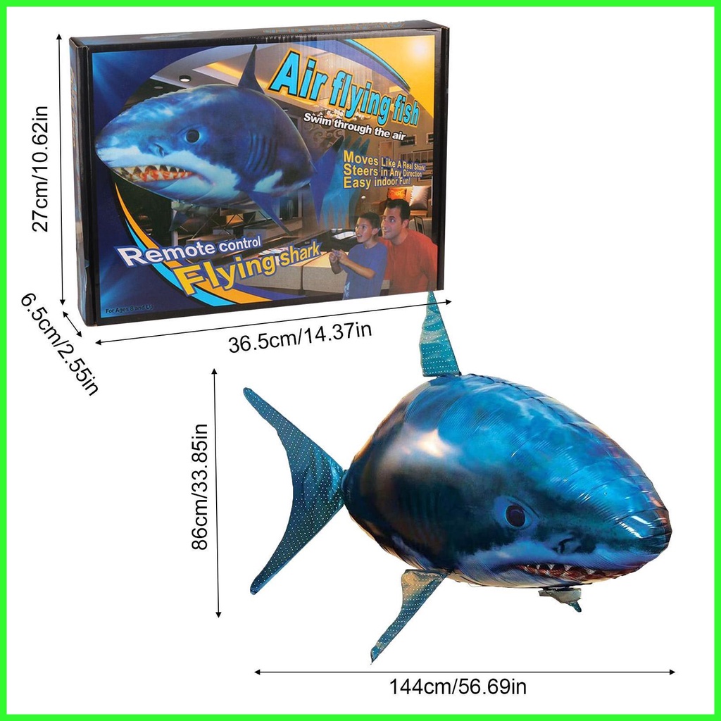 Remote Control Flying Air Shark Toy Clown Fish Balloons RC Helicopter ...