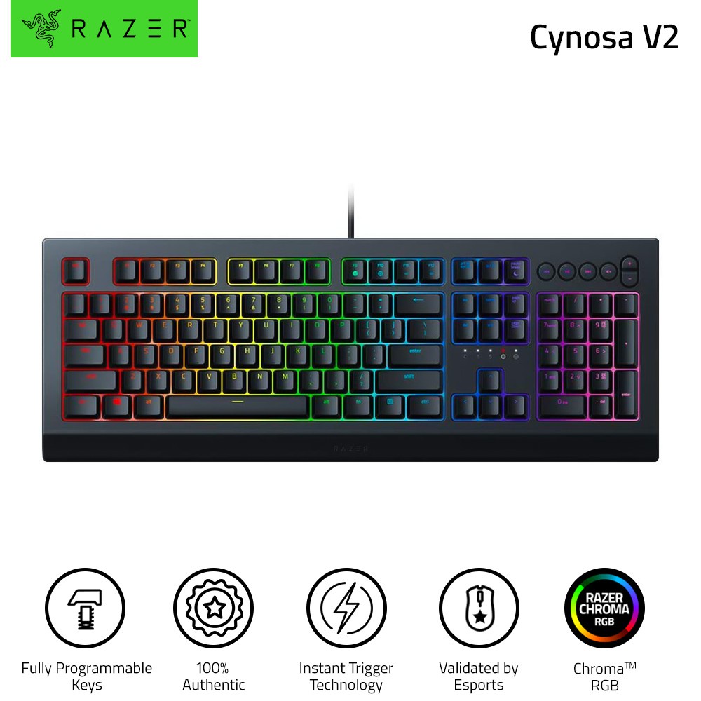 Razer Cynosa V2 Chroma RGB Individually Backlit Gaming Keys Gaming ...