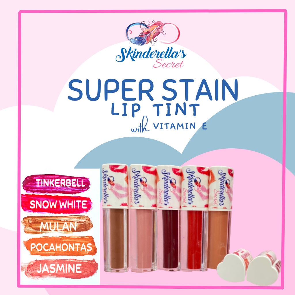 SUPER STAIN LIP TINT w/VITAMIN E by Skinderella's Secret WATERPROOF ...