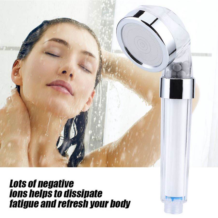 Home Negative Ions Bathroom Handheld Water Saving Shower Head With 3