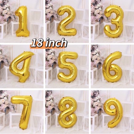 18inch Letter Number Foil Balloons Gold Birthday Wedding decoration ...