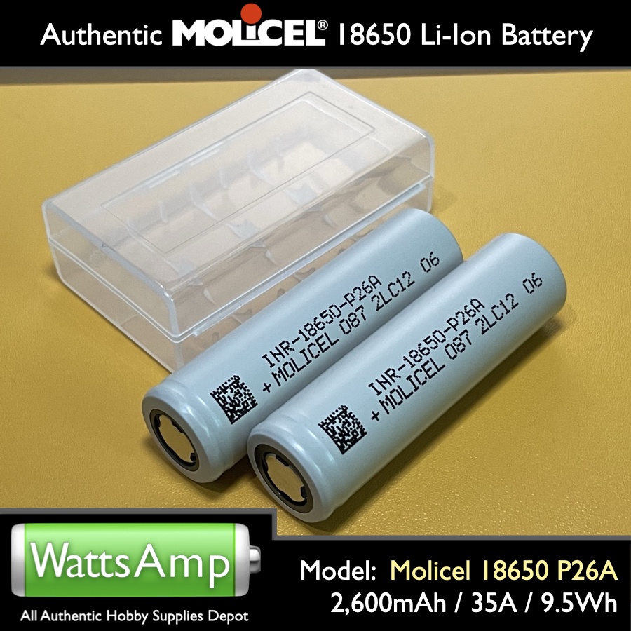 Genuine Molicel 18650 P26A Li-Ion High Capacity High Discharge Battery ...