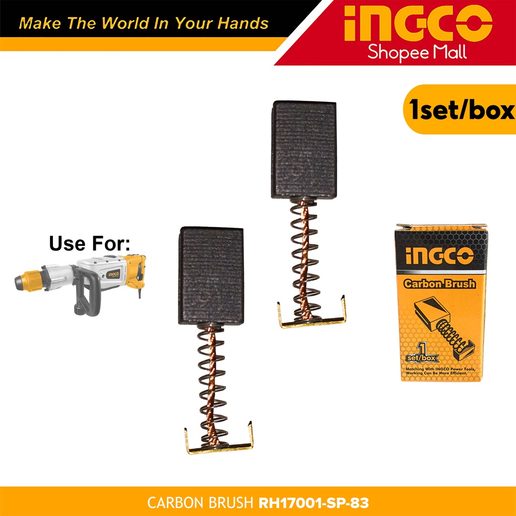 Ingco Carbon Brush Replacement Part for Rotary & Demolition Hammer 2Pcs ...