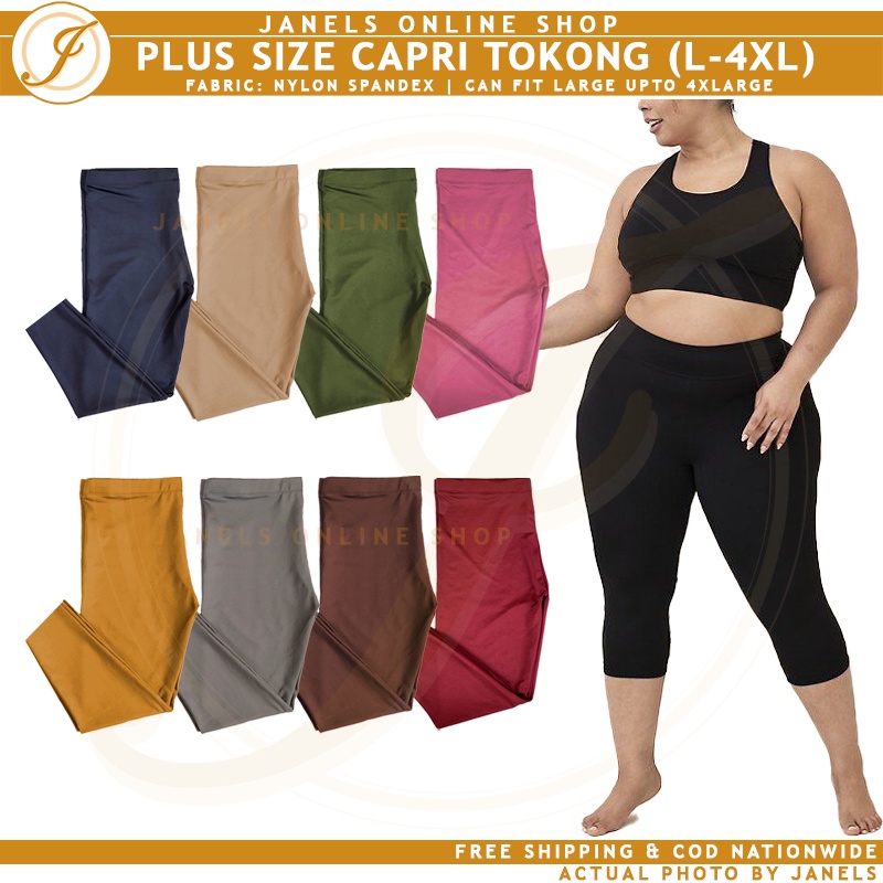 Plus Size Capri Tokong Leggings Large XL 2XL 3XL 4XL Yoga Active Sports ...