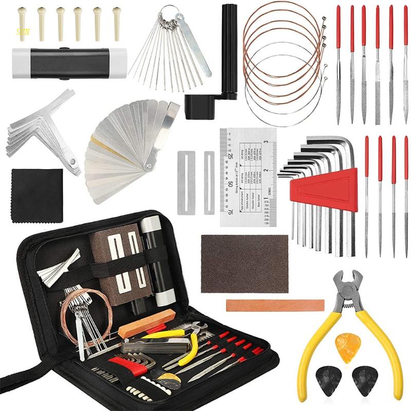 SUN 54Pcs Complete Guitar Repairing Maintenance Tool Kit Guitar Repair ...